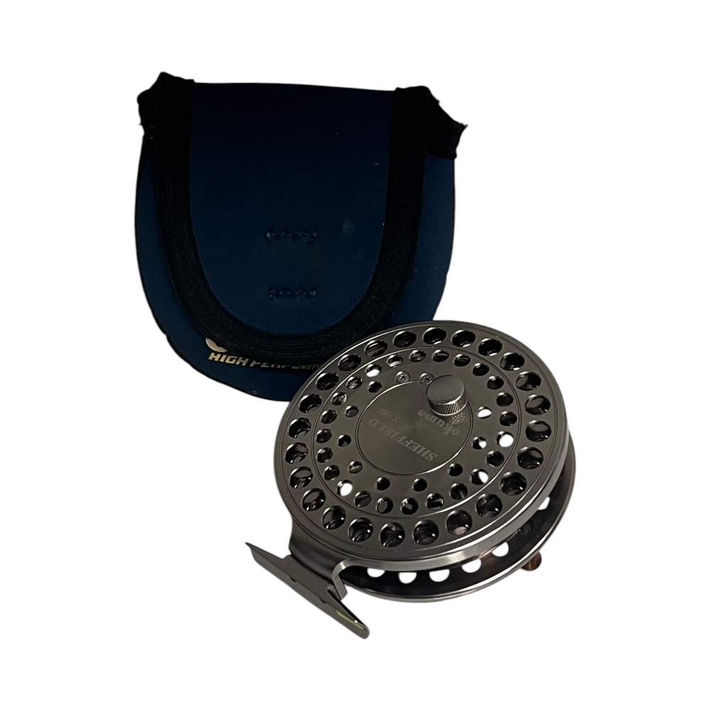 Used OKUMA SHEFFIELD S 1002 CENTRE PIN REEL SILVER WITH POUCH - Own4Less